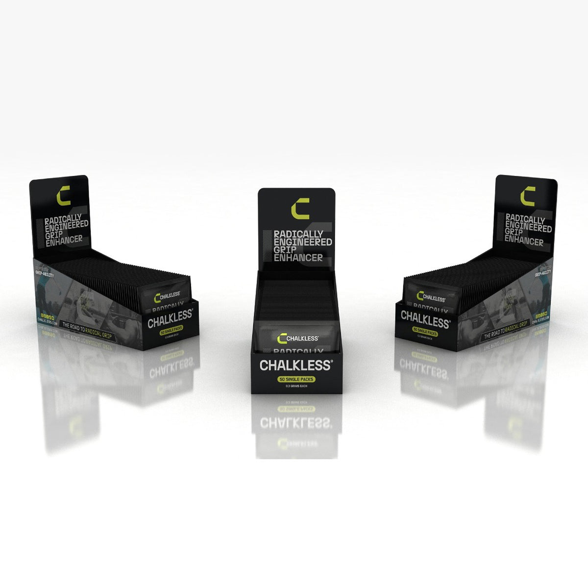 Chalkless Single-Serve Grip Enhancer - 50-Packet Box for Athletes ...